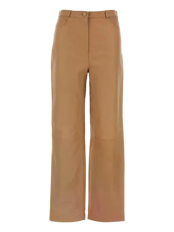 Loulou De Saison Lamb Leather Trousers - Neutrals