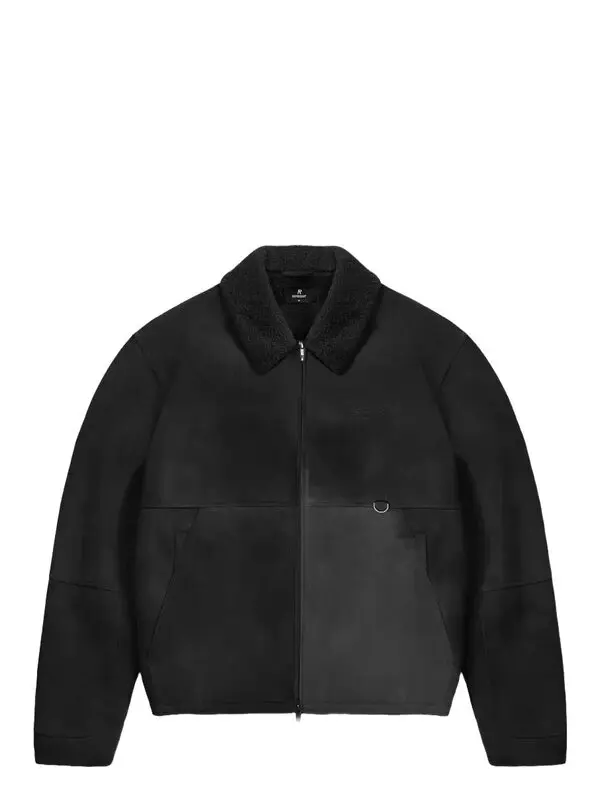 REPRESENT Shearling-collar Zip-front Jacket - Black