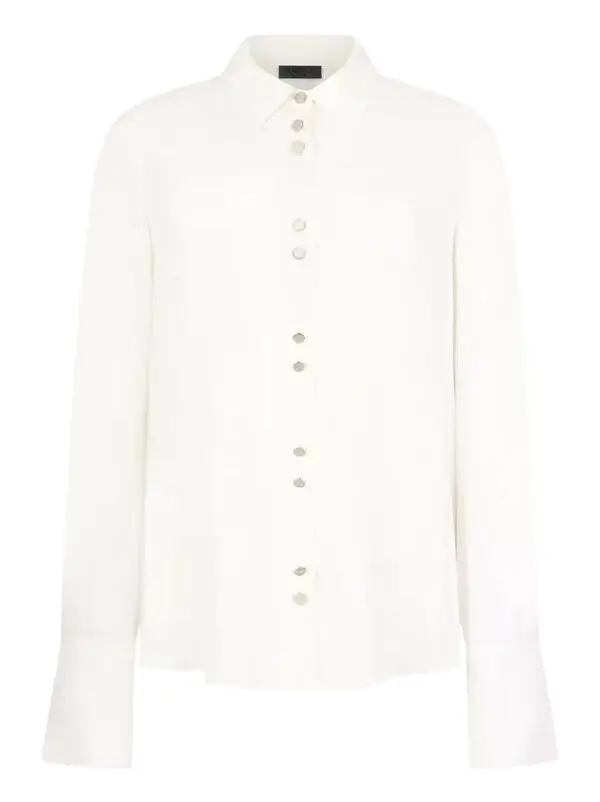 Liu Jo Georgette Shirt With Logo Buttons - Neutrals