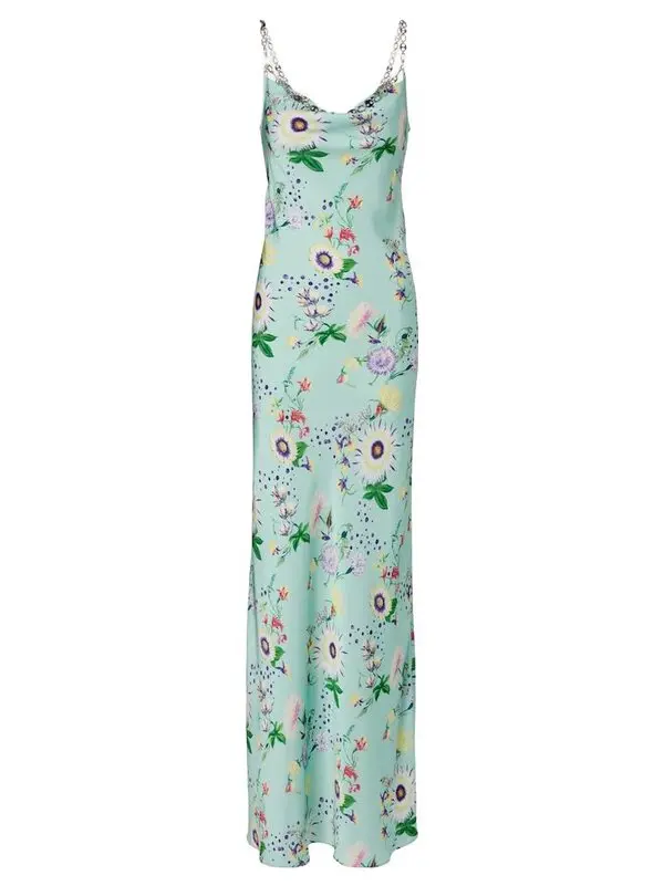 Rabanne Chain-detail Floral Maxi Dress - Multicoloured