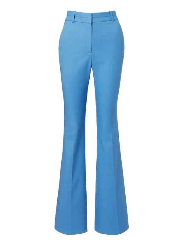 Veronica Beard Melvin Twill Flared Trousers - Blue
