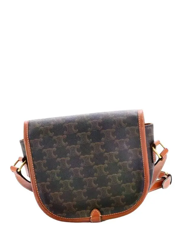 Celine Triomphe Coated Canvas Medium Crossbody Bag - Brown