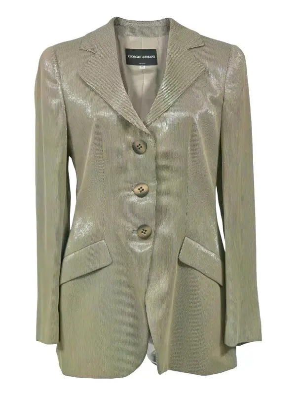 Giorgio Armani Striped Single-breasted Blazer - Neutrals