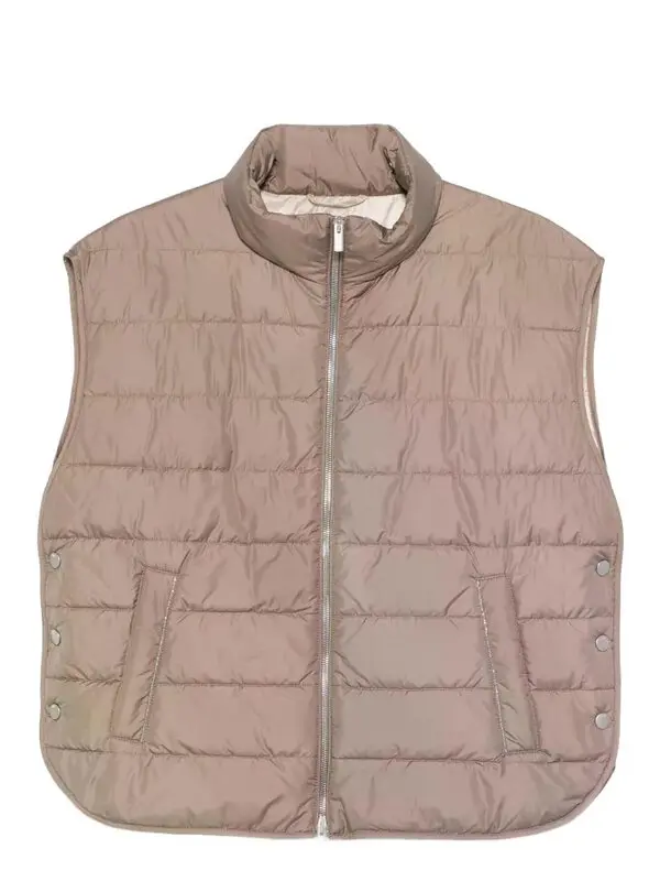 Peserico Quilted Zip Gilet - Neutrals