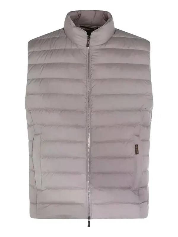 MOORER Zip Puffer Gilet - Grey