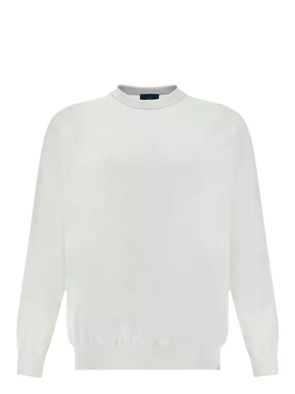 Paul & Shark Crew Neck Cotton Sweater - White