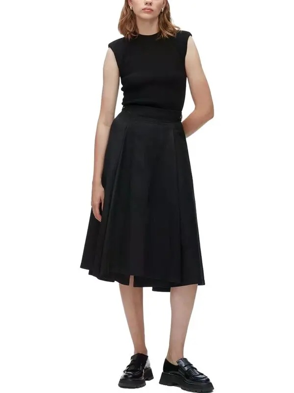 3.1 Phillip Lim Belted A-line Midi Skirt - Black