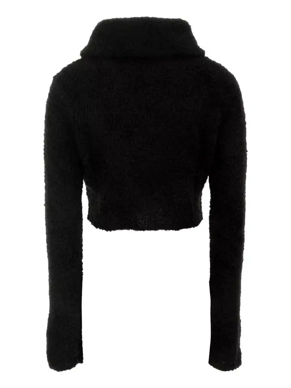 Saint Laurent Brushed Finish Cropped Jumper - Black
