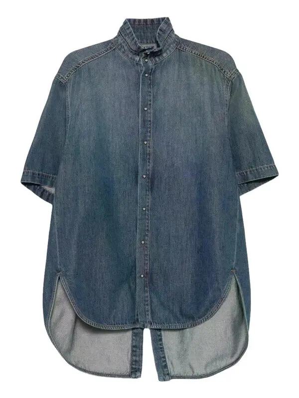 DARKPARK High-neck Asymmetrical Shirt - Blue