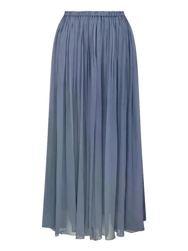 INTO THE EAST Gathered Midi Skirt With Elasticated Waistband - Blue