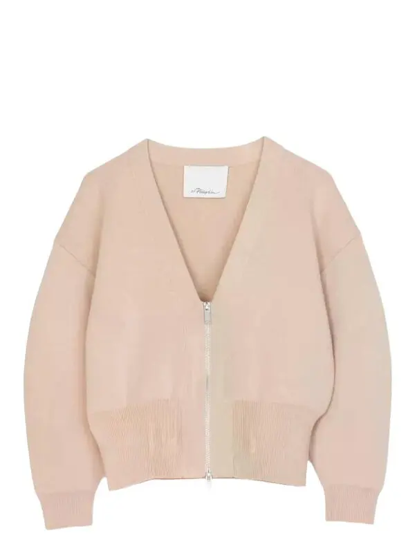 3.1 Phillip Lim V-neck Zip-up Cardigan - Neutrals