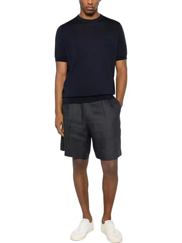 LARDINI Pleated Tailored Shorts - Blue