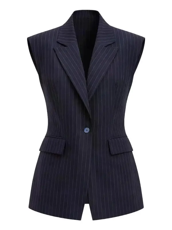 Cynthia Rowley Oversized Double-breasted Gilet - Blue