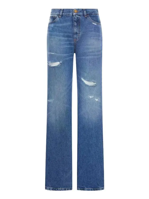 Seafarer Five-pocket Distressed Jeans - Blue