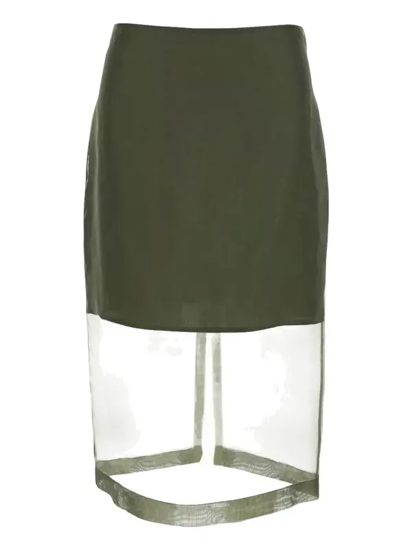 Federica Tosi Sheer-panel Midi Skirt - Green