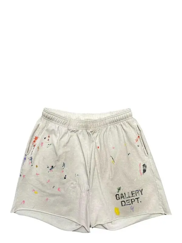 GALLERY DEPT. Logo Paint Splatter Sweatshorts - Neutrals