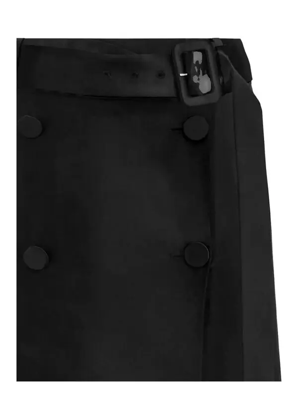 FERRAGAMO Belted Midi Skirt - Black