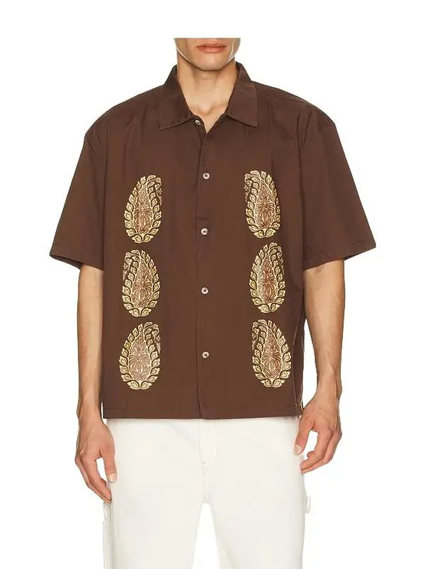 RHYTHM Mirissa Relaxed Shirt In . Also - Brown