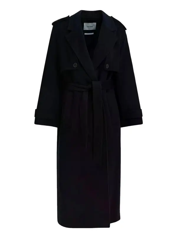 IVY OAK Button Belted Coat - Blue