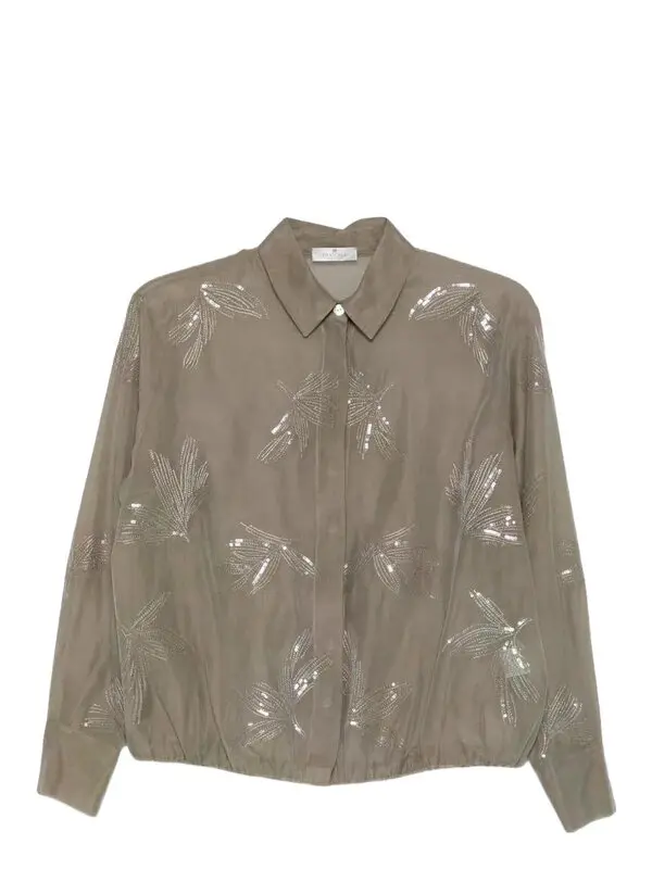 PANICALE Embellished Sequin Detail Blouse - Neutrals