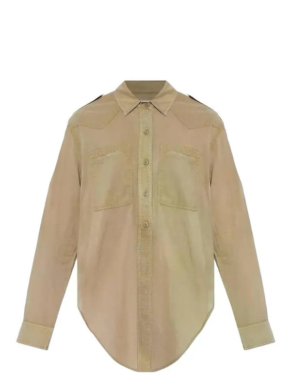MARANT ETOILE Light Khaki Button-up Pocket Shirt - Neutrals
