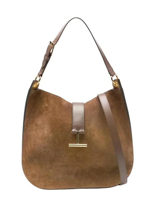 TOM FORD T Signature Shoulder Bag - Brown