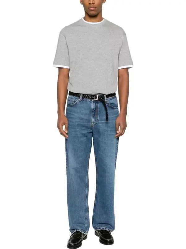 LARDINI Contrasting-trim T-shirt - Grey
