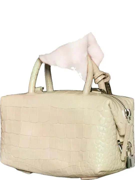 Max Mara Crocodile-effect Mini Top Handle Bag - Neutrals