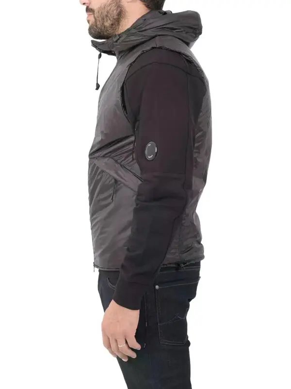 C.P. COMPANY Zip Fastening Hooded Waistcoat - Black