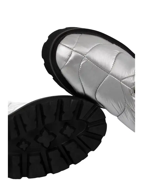 BLAUER. Elsie Quilted Zip Boots - Silver