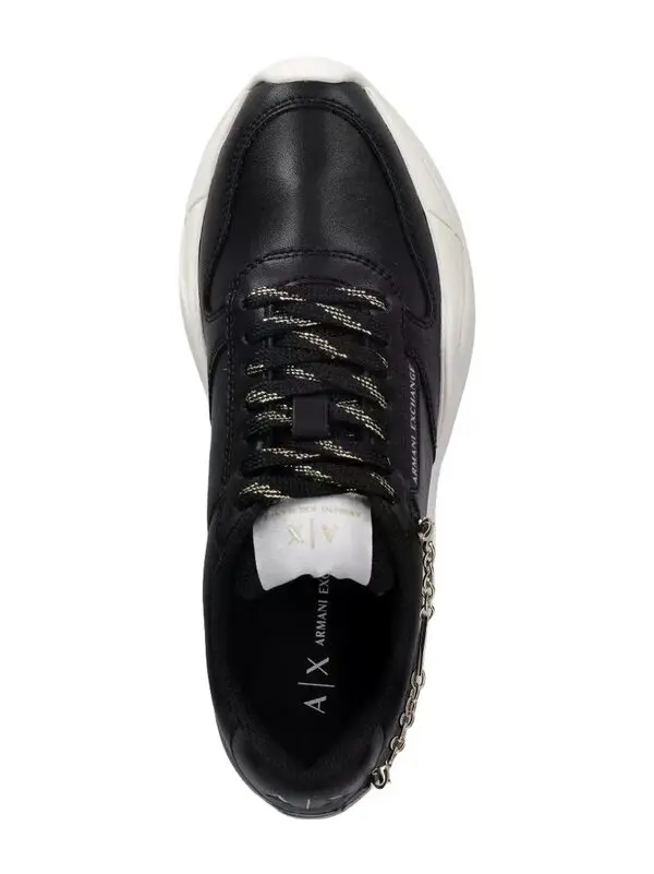 Armani Exchange Chain-embellished Trainers - Black