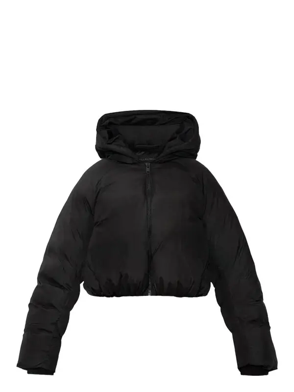 ALLSAINTS Mae Cropped Puffer Jacket With Hood - Black