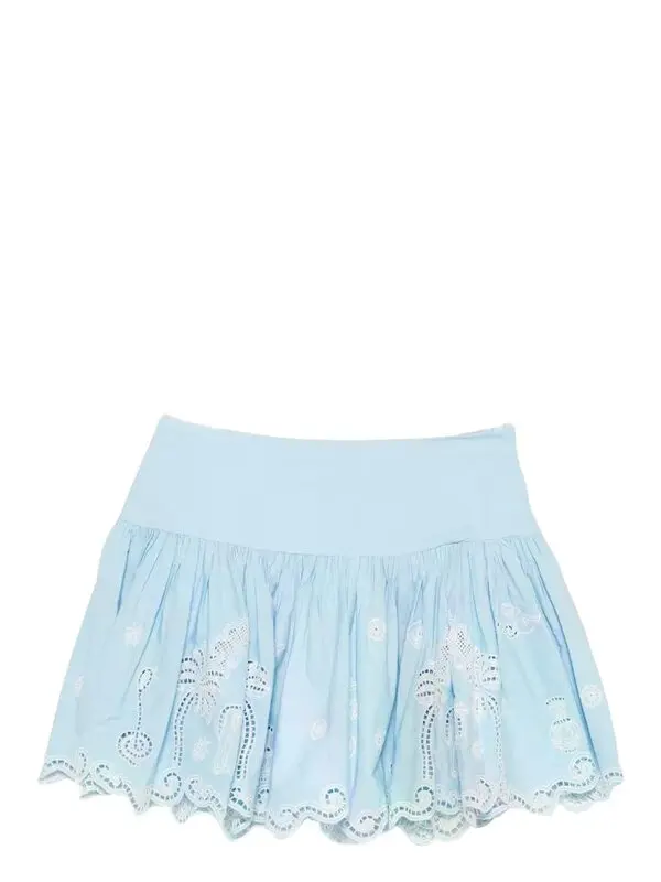 ALEMAIS Maizy Scalloped-trim Mini Skirt - Blue