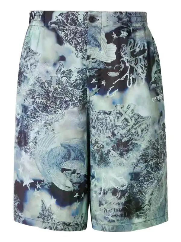 Off-White Graphic-print Shorts - Blue
