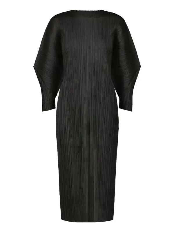 Issey Miyake Pleated Midi Dress - Black