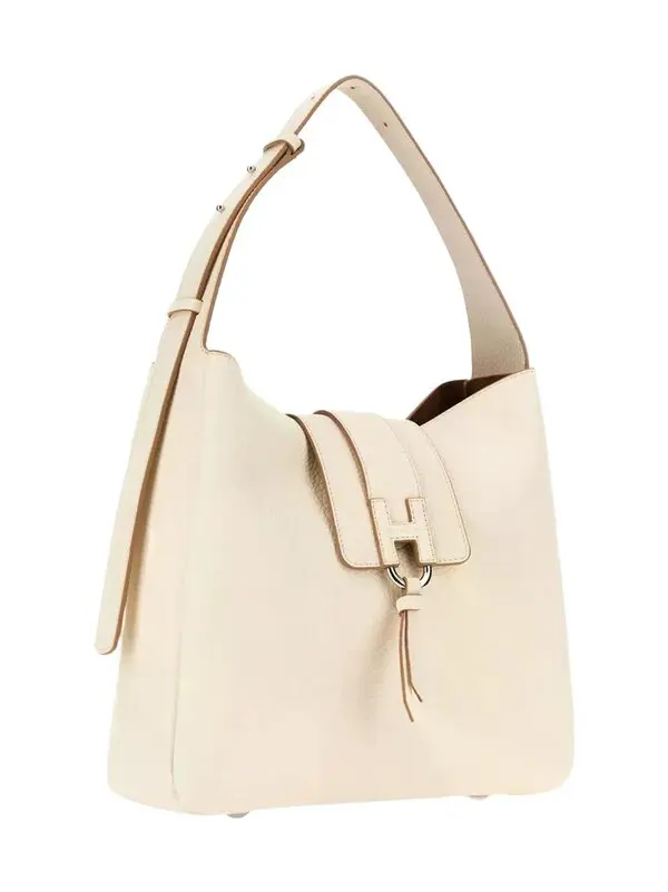 Hogan Shoulder Bag With H Buckle Detail - Neutrals