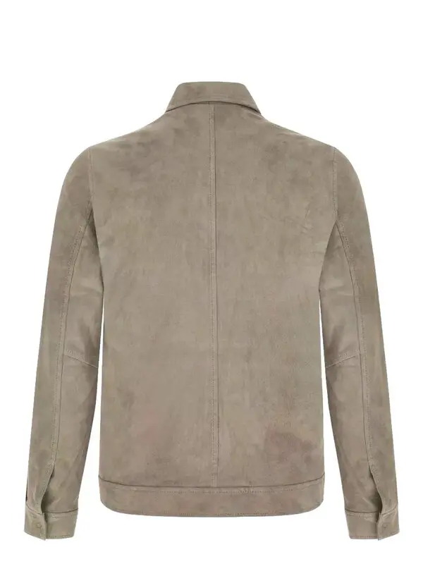 GIORGIO BRATO Pointed-collar Suede Jacket - Neutrals