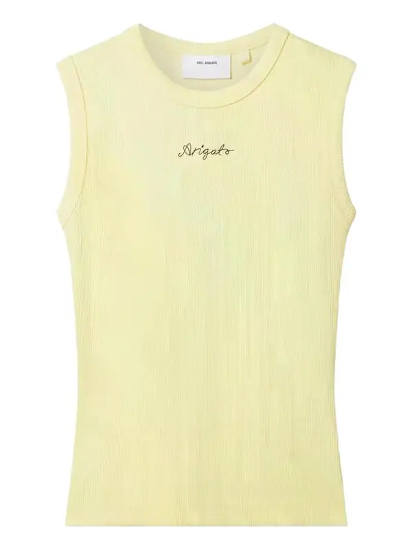 Axel Arigato Ribbed Scoop Neck Tank Top - Yellow