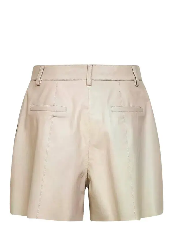 P.a.r.o.s.h Pleated Leather Shorts - Neutrals