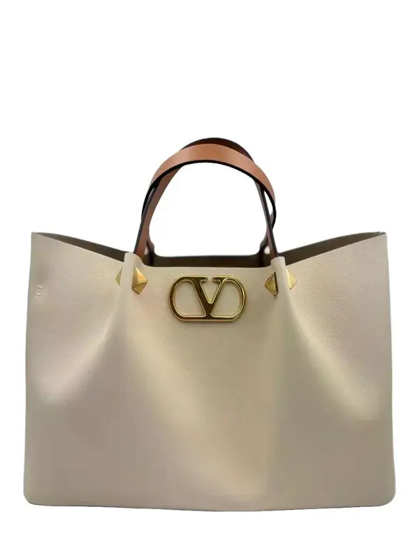 Valentino Garavani Logo-appliqué Tote Bag - Neutrals
