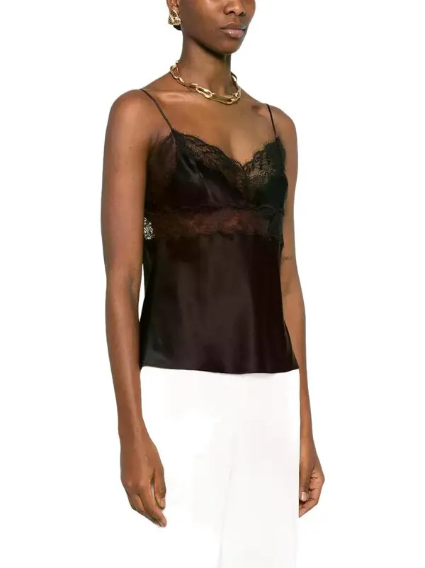 NILI LOTAN Felicie Lace-detail Top - Black