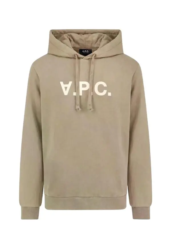 A.p.c. Logo-print Hoodie - Neutrals