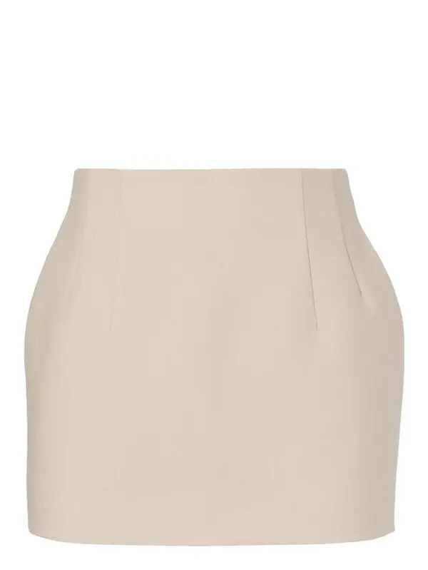 Wardrobe.NYC Wool Miniskirt - Beige