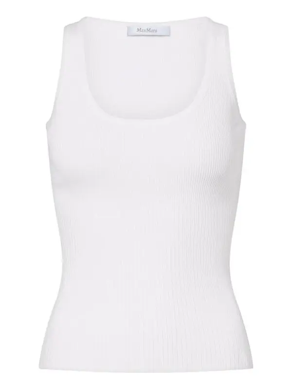 Max Mara Ribbed Knit Tank Top - White