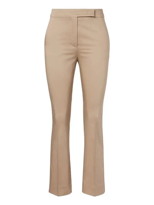 Max Mara Cropped Cotton-blend Slim Pants - Beige