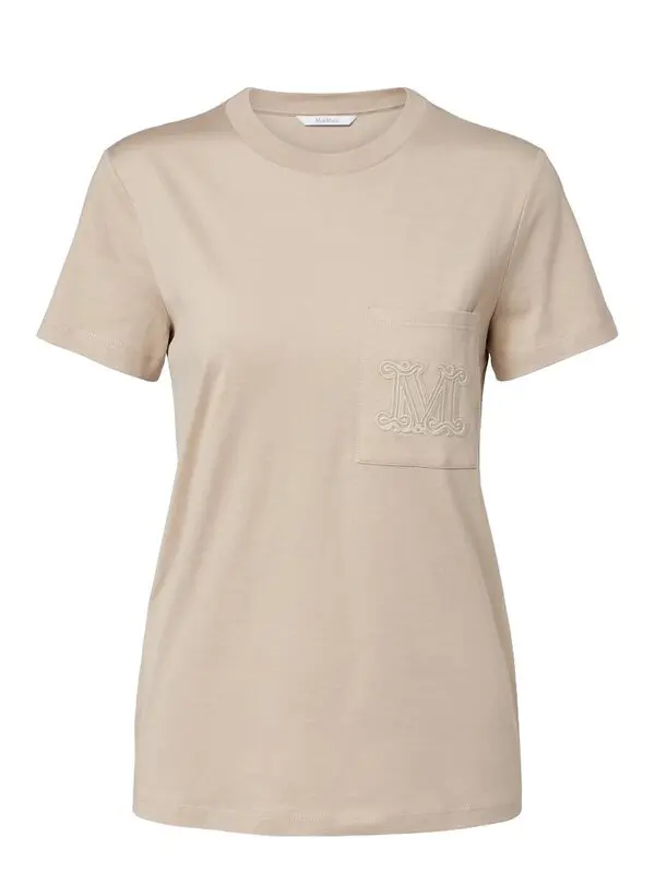 Max Mara Embroidered Cotton Top - Beige