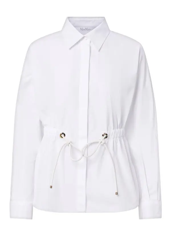 Max Mara Cotton Shirt With Drawstring Waist - White