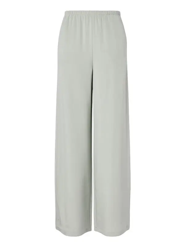 Max Mara Maga Silk-blend Satin Wide-leg Pants - Green