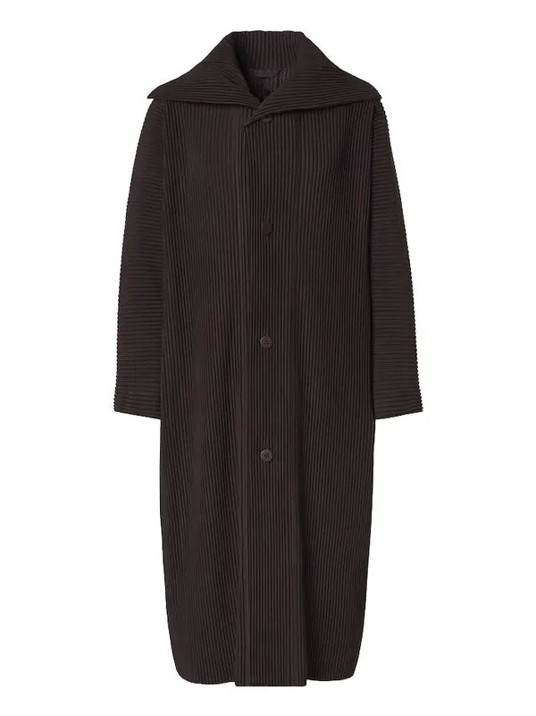 Issey Miyake Monthly Colors Pleated Coat - Brown