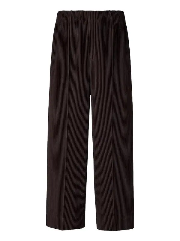 Issey Miyake Monthly Colors Pleated Straight Pants - Brown